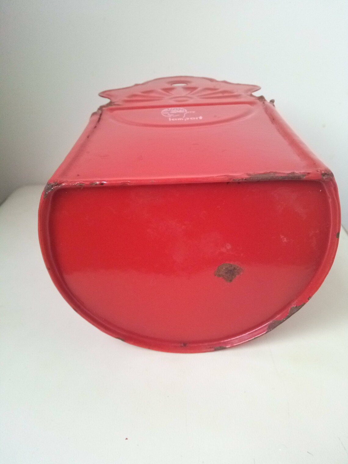 Red Antique Enamel Salt Box Country Chic Kitchen Decor Salt | Etsy