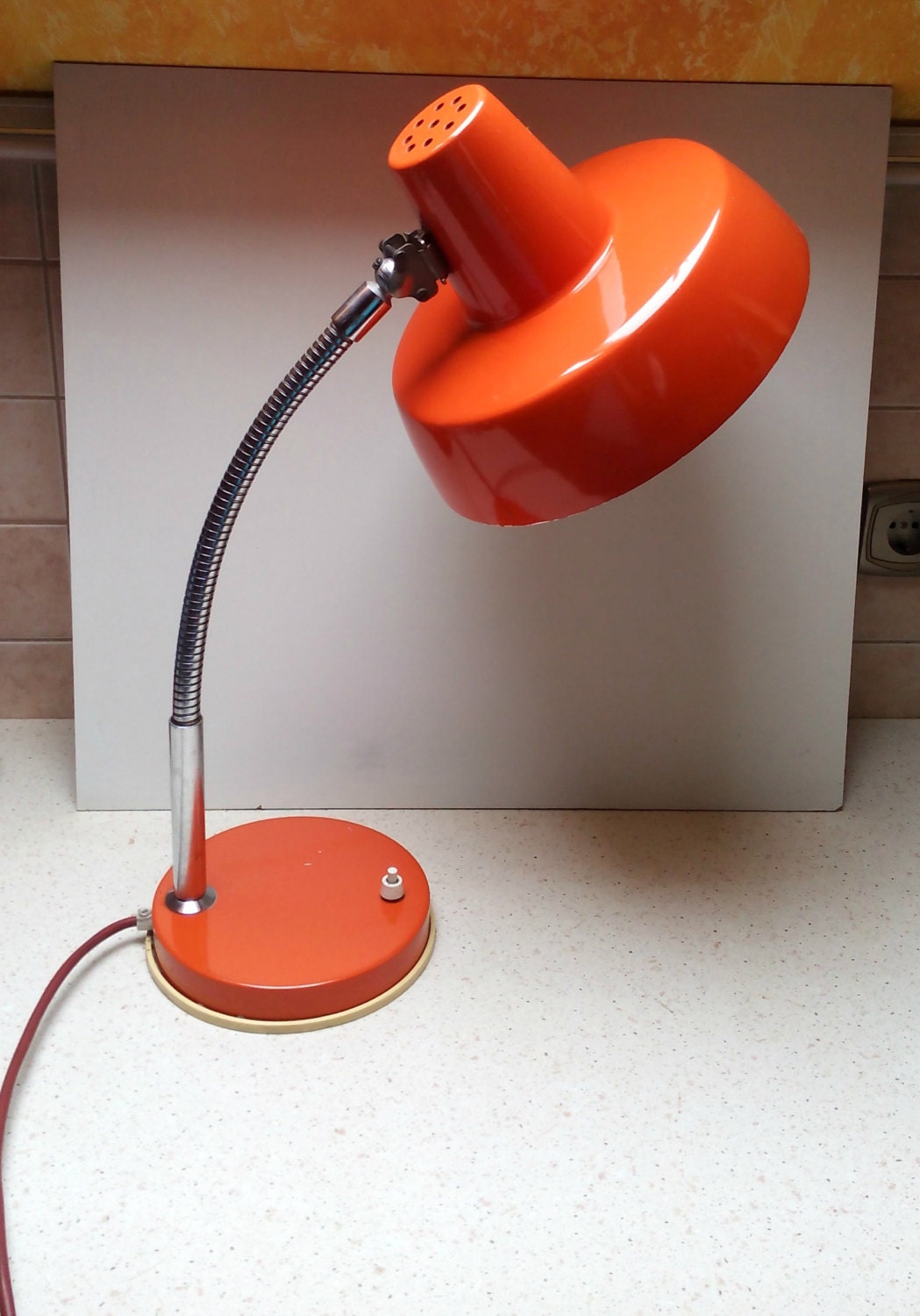 Vintage Orange Desk Lamp Office Table Lamp Light Mid Century | Etsy