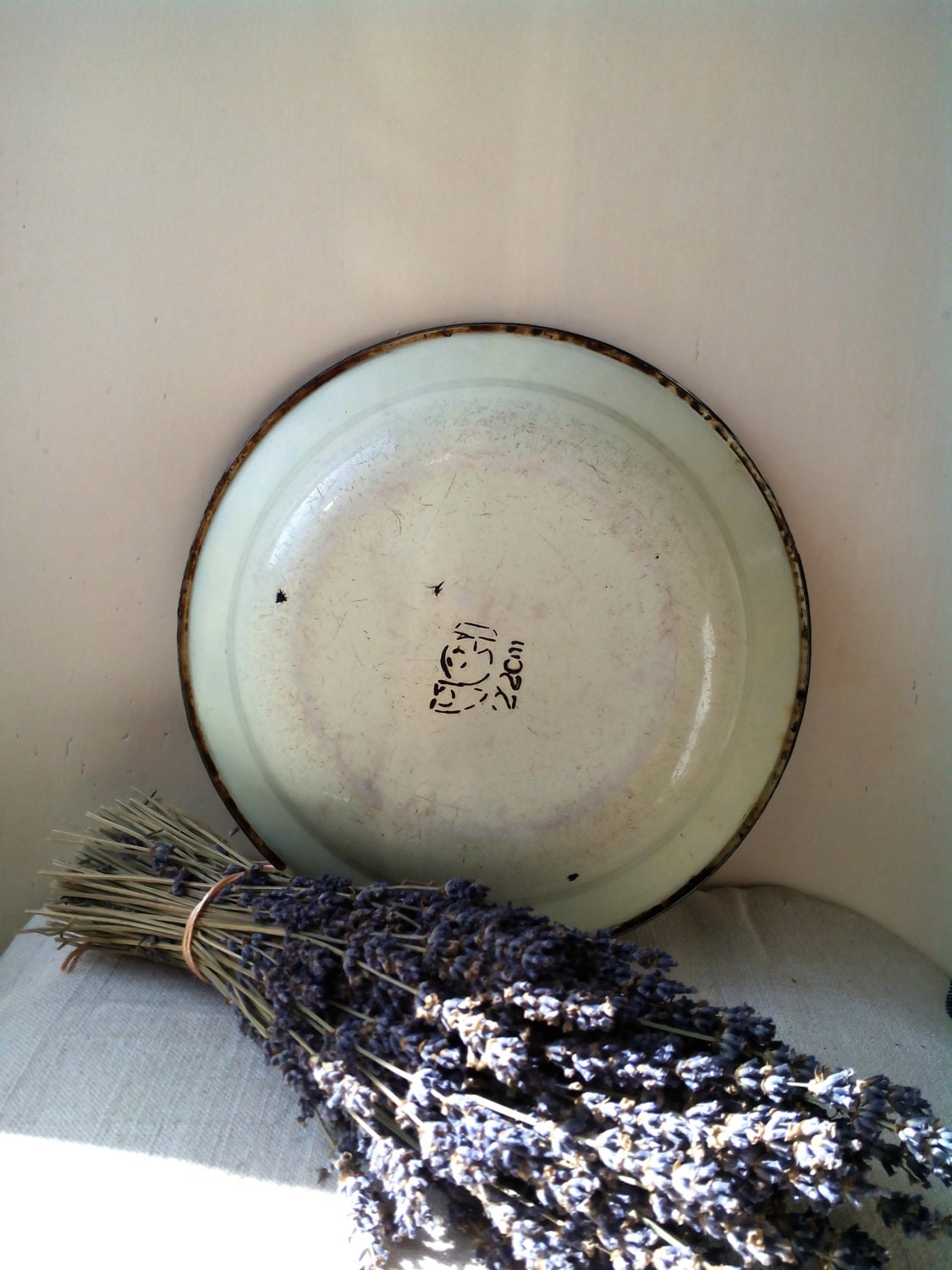 Kitchenalia Vintage Enamel Cream Plates Set of 2 - Etsy