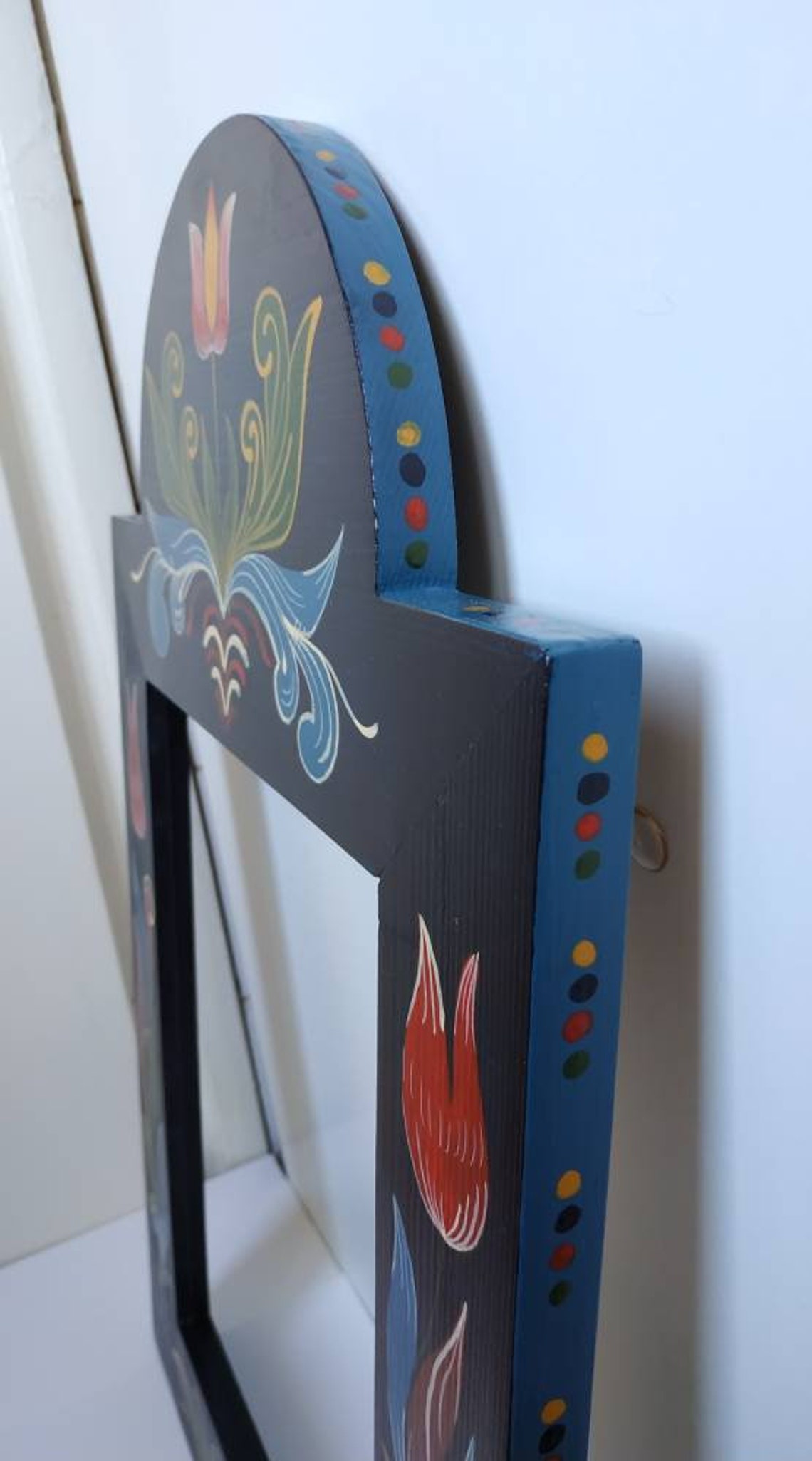 Hand Painted Wooden Mirror Frame Photo Frame Hungarian Folk Motive ...