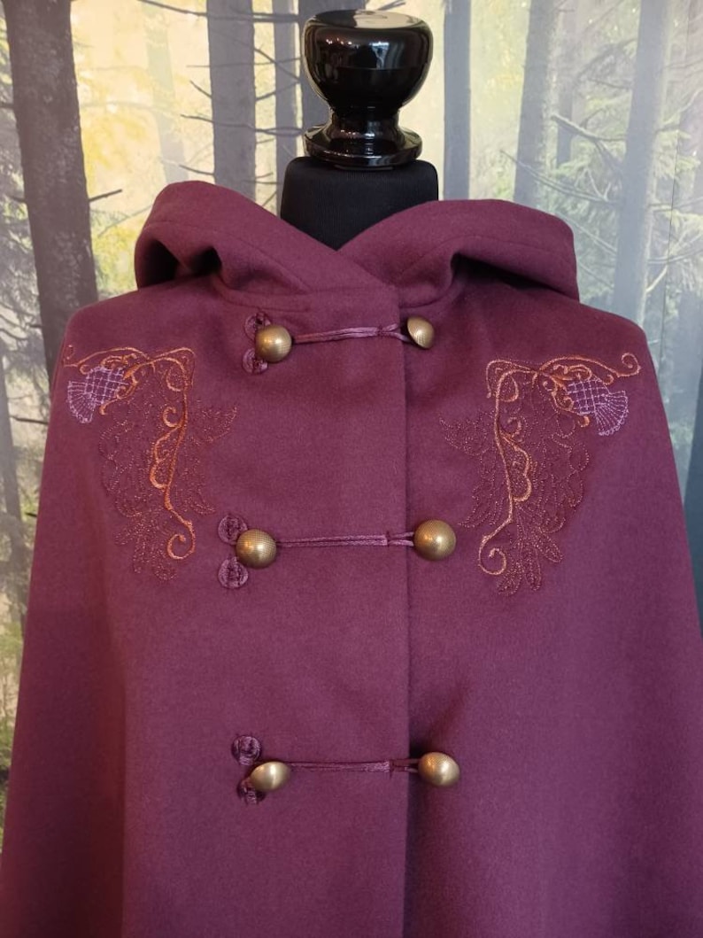 Cloak Hooded Cape With Hood and Embroidery Celtic Knot - Etsy