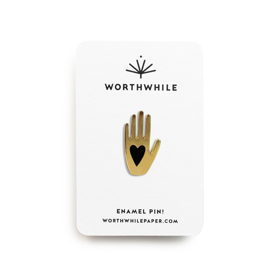 Hand & Heart Healing Hands Gold Enamel Pin - Etsy
