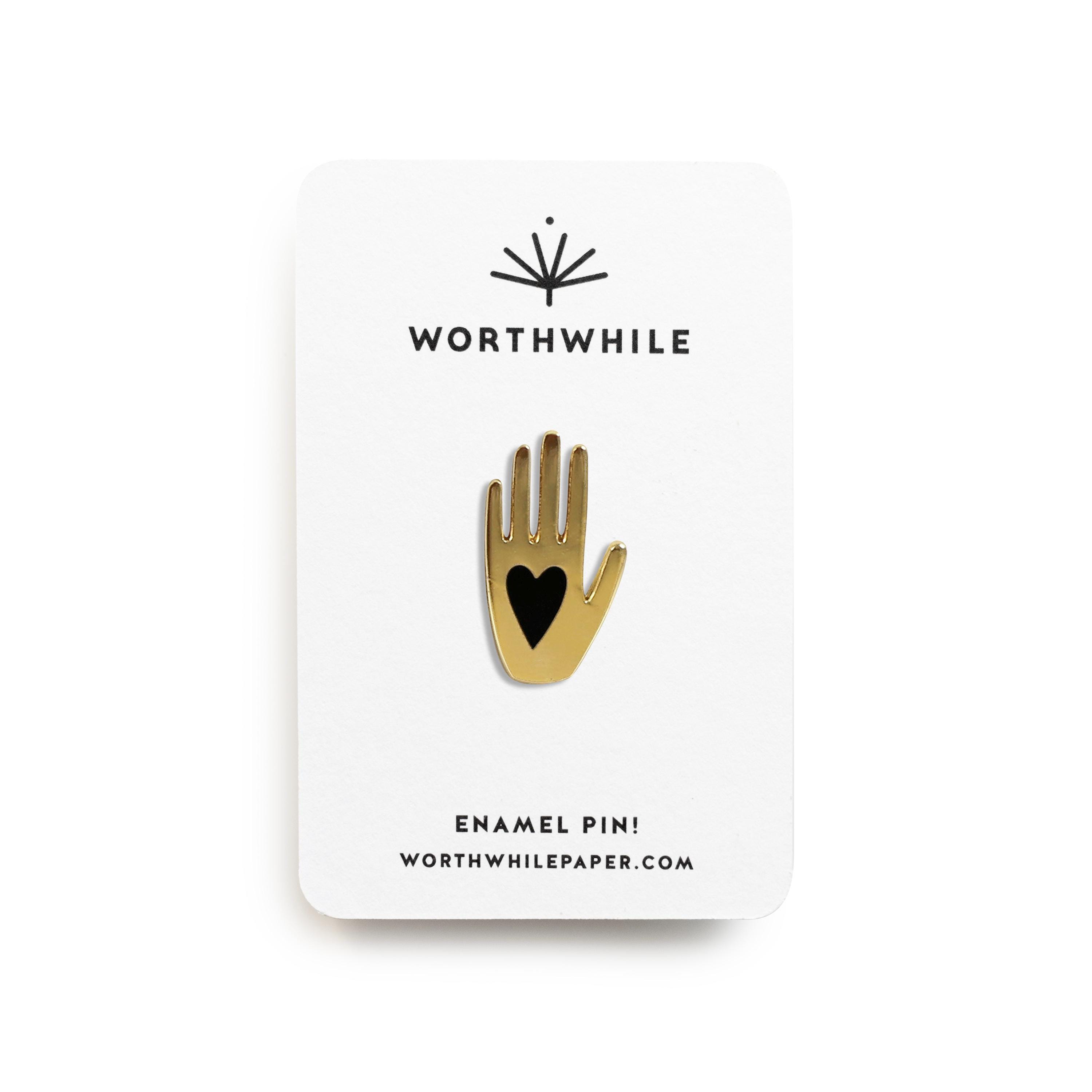Hand & Heart Healing Hands Gold Enamel Pin - Etsy