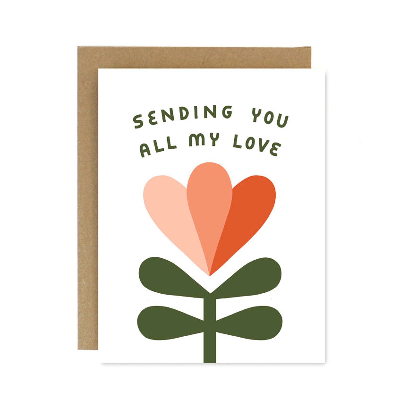 Sending You All My Love Screen Printed Folding Greeting Card - Etsy