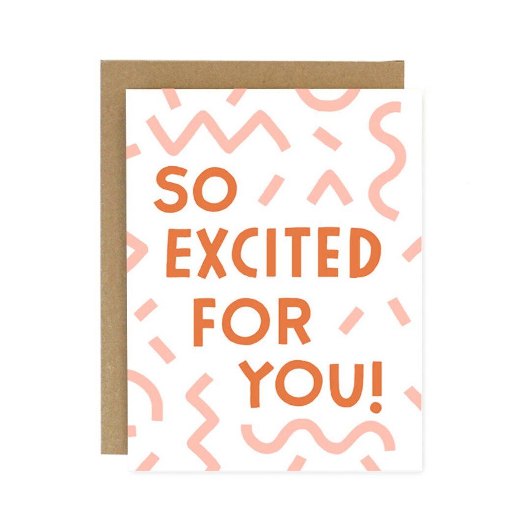 So Excited for You! - Congratulations - Screen Printed Folding Card - Etsy