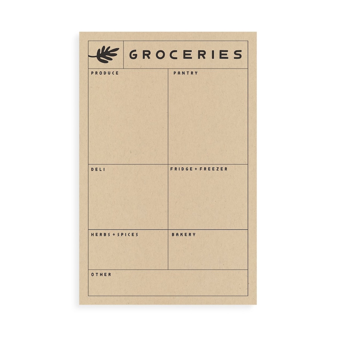 Groceries Notepad - Etsy
