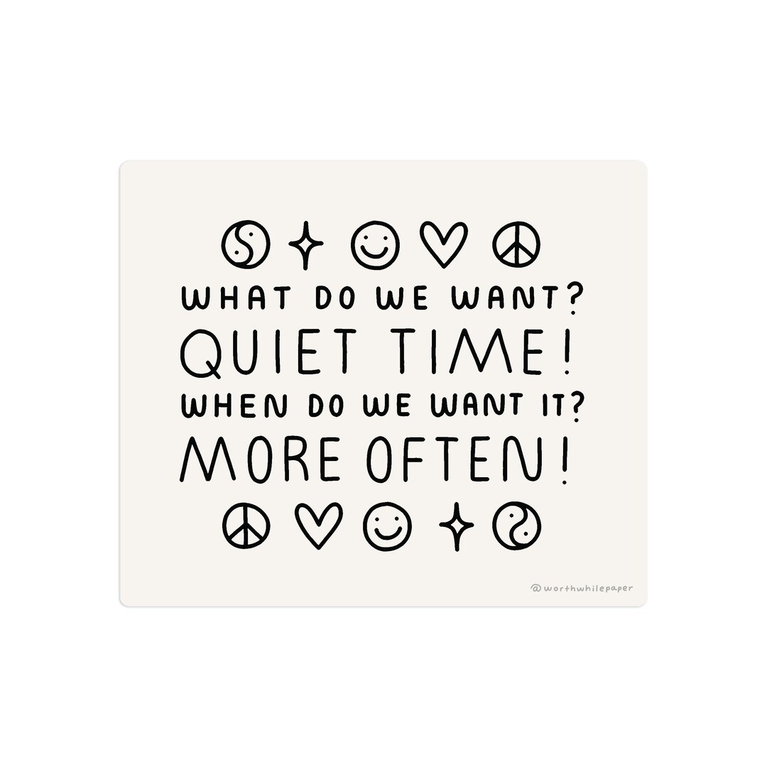 Quiet Time Die Cut Sticker - Etsy