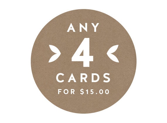 Pick Any 4 Screen Printed Cards - Etsy