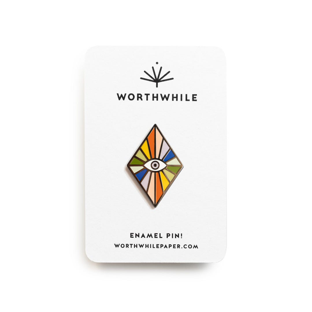 Rainbow Eye Enamel Pin - Etsy