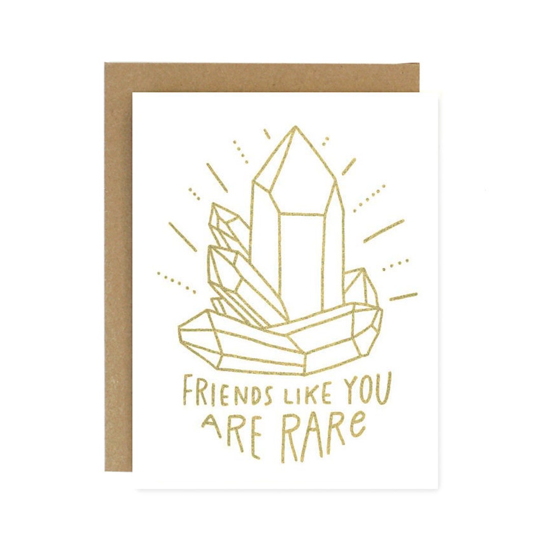 Friends Like You Are Rare Crystal Inspired Screen Printed Card - Etsy