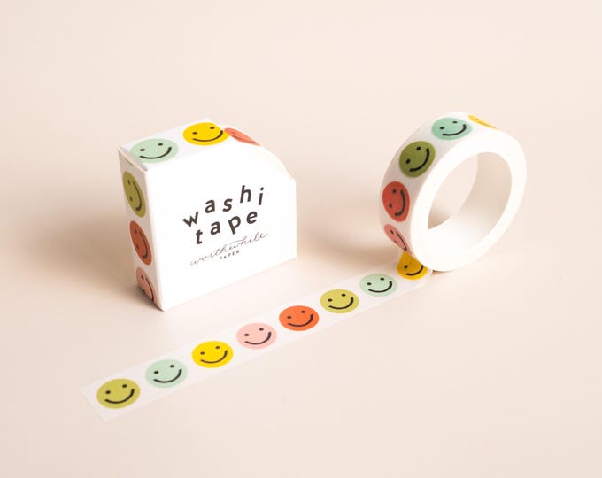 Washi Tape - Smiley Face Pattern - Etsy