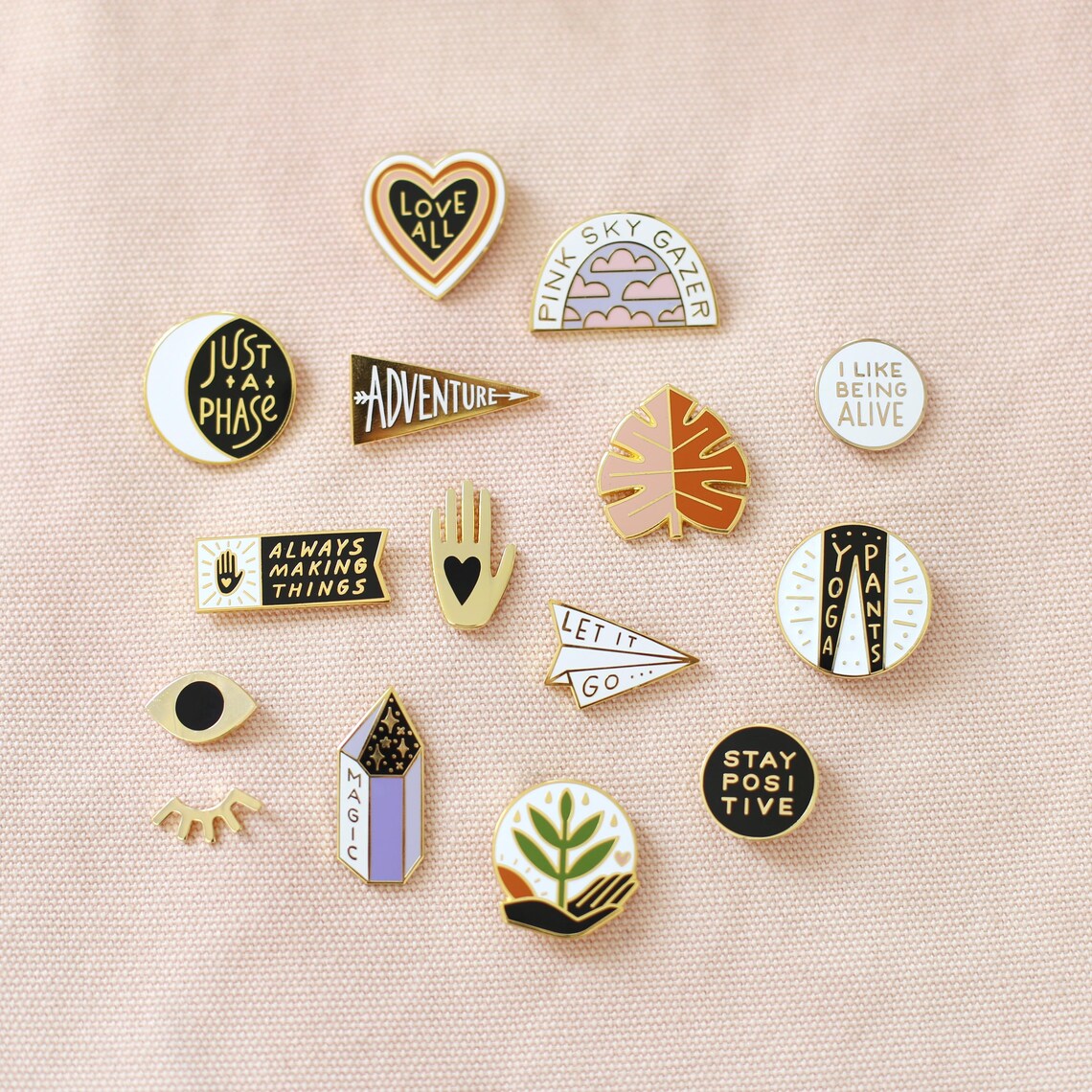 Hand & Heart Healing Hands Gold Enamel Pin - Etsy