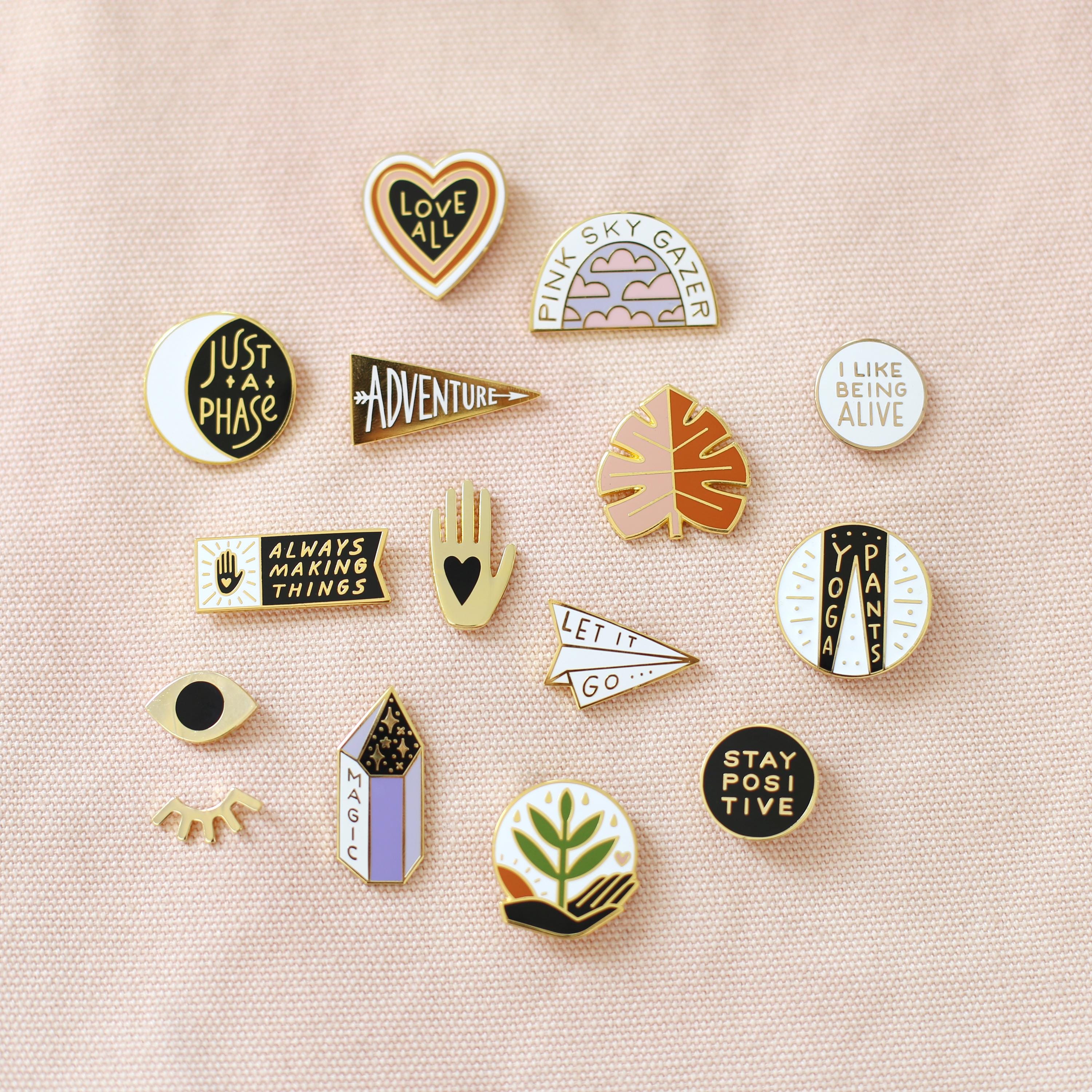 Hand & Heart Healing Hands Gold Enamel Pin - Etsy