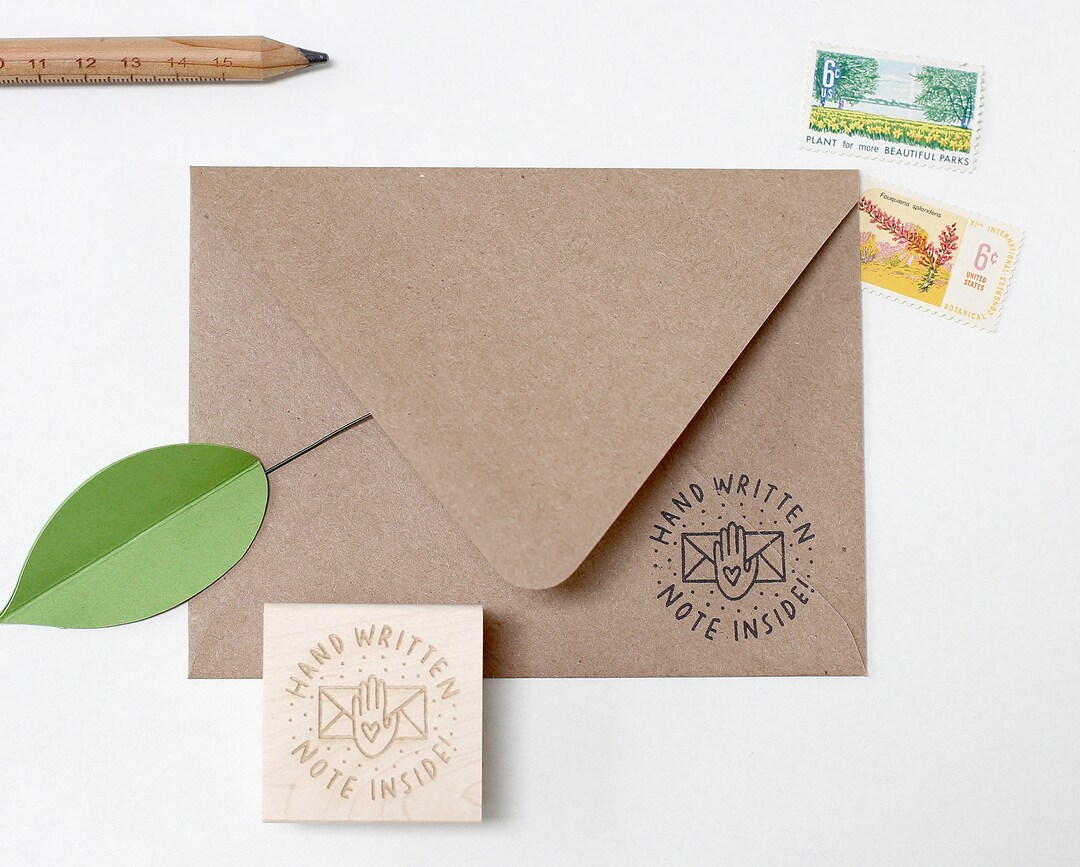 Hand Written Note Inside Rubber Stamp - Etsy