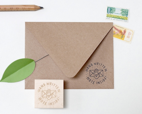 Hand Written Note Inside Rubber Stamp | Etsy