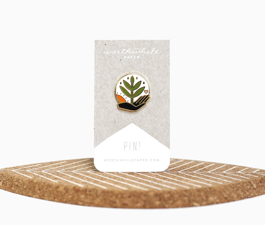 Grow Enamel Pin // Plant Lady & Plant Lover // Hard Enamel Cloisonné - Etsy