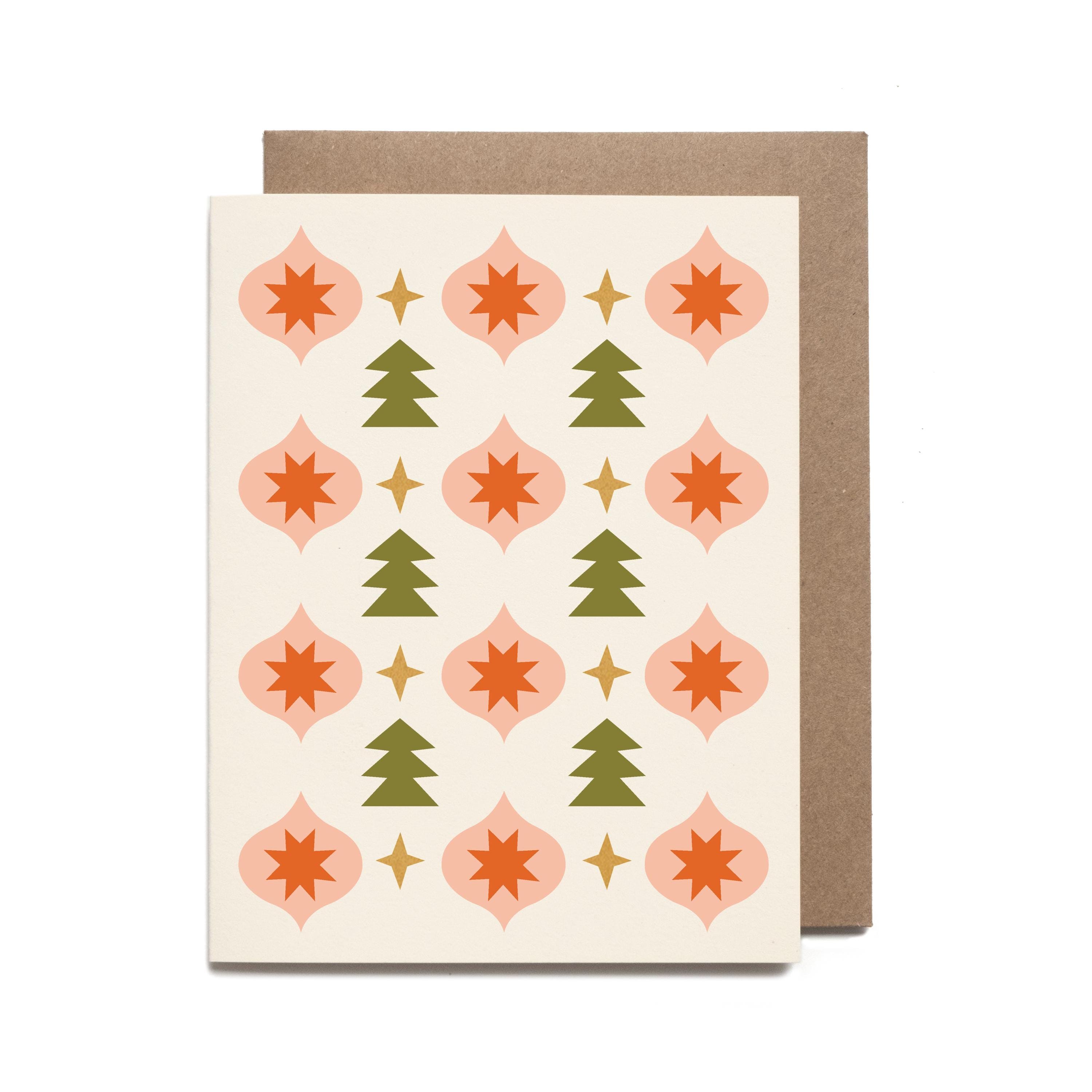 Christmas Pattern Card- Winter - Screen Printed Greeting Card - Etsy
