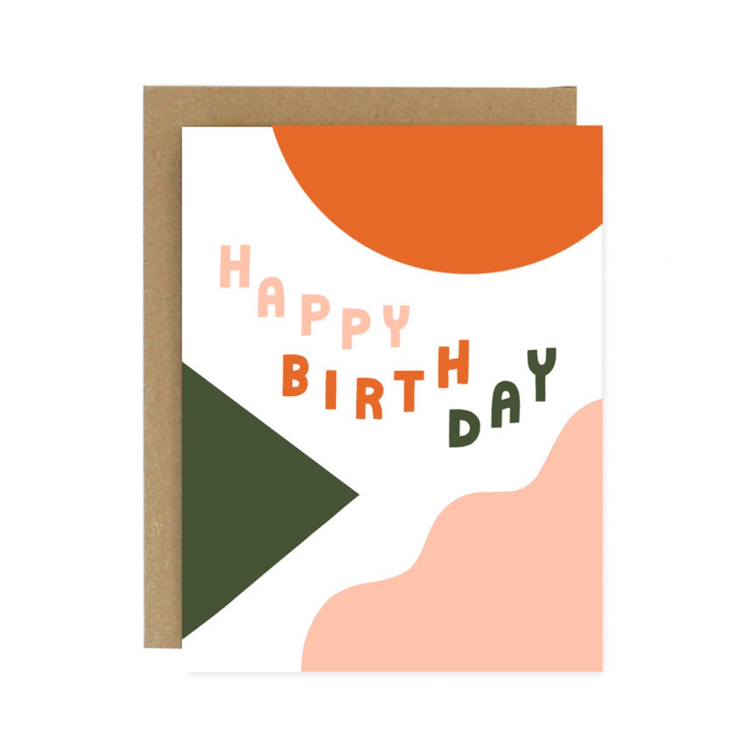 Birthday Shapes and Colors Screen Printed Birthday Card With Modern ...