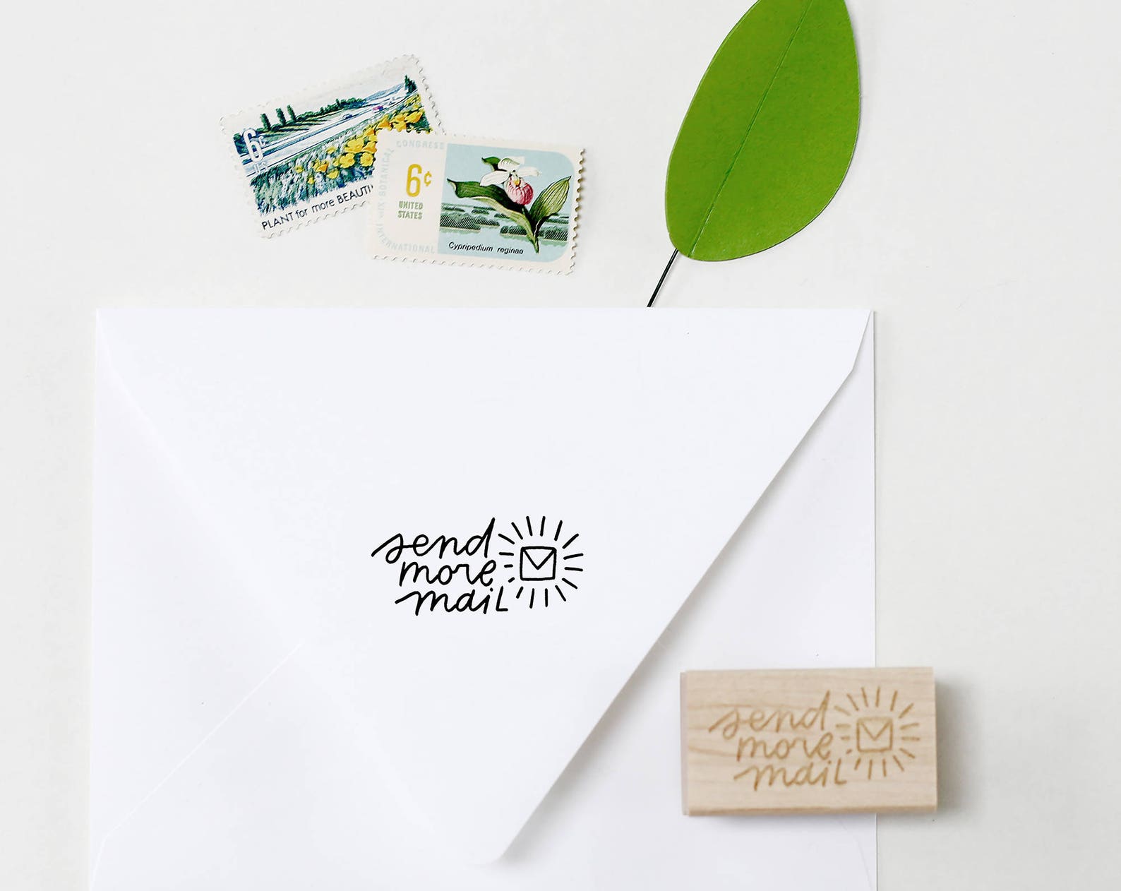 Send More Mail Rubber Stamp - Etsy