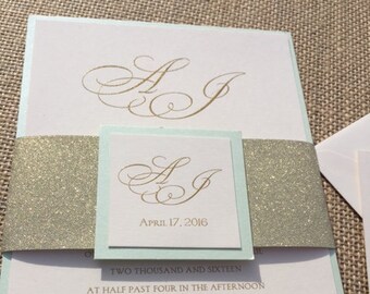 Mint green wedding invitation | Etsy