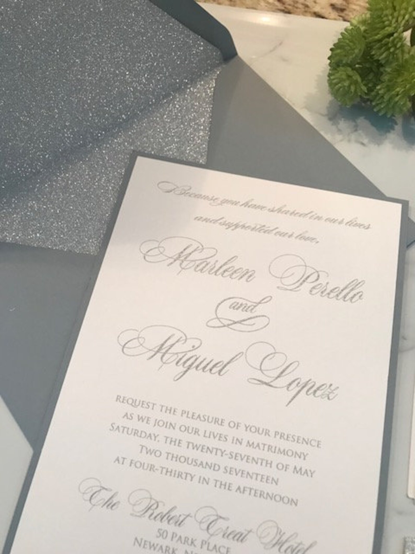 Dusty Blue Wedding Invitations Dusty Blue Invitations Silver - Etsy
