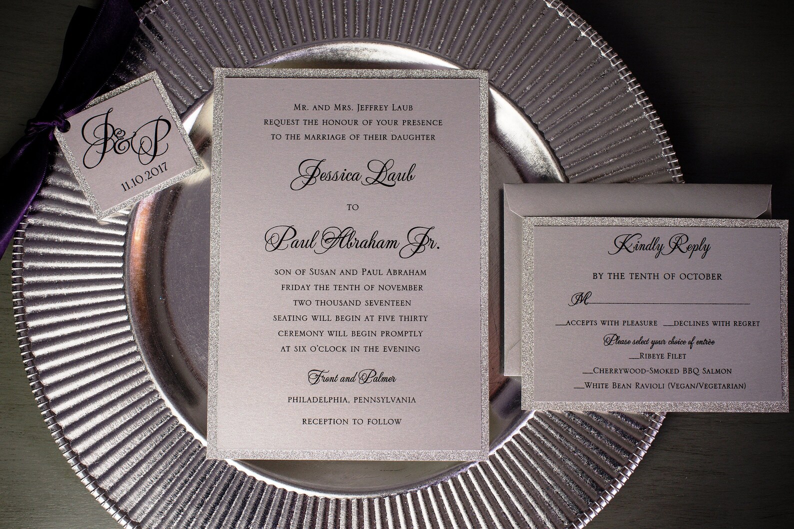 Silver Glitter Wedding Invitation Silver Glitter Wedding - Etsy