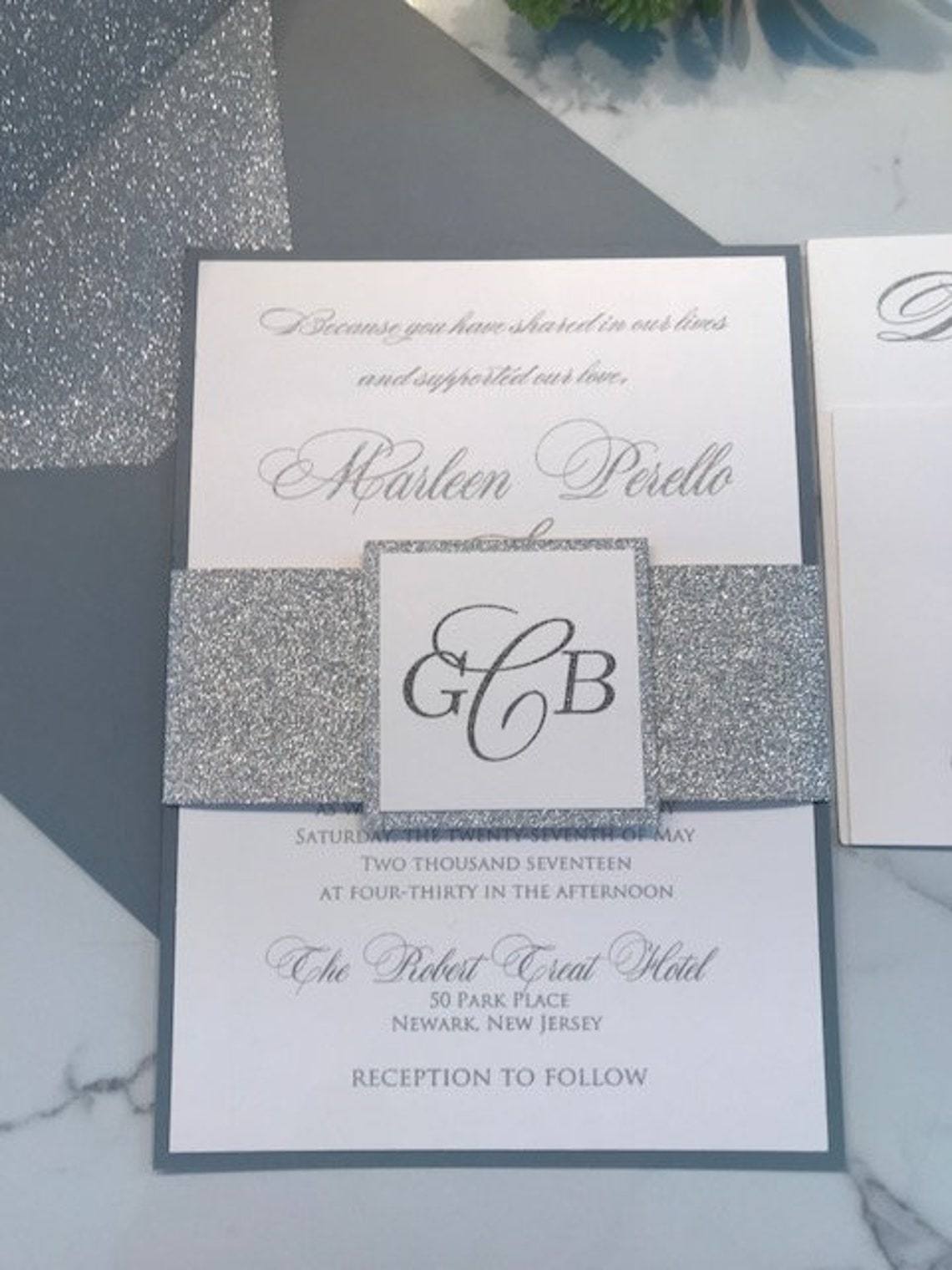 Dusty Blue Wedding Invitations Dusty Blue Invitations Silver - Etsy