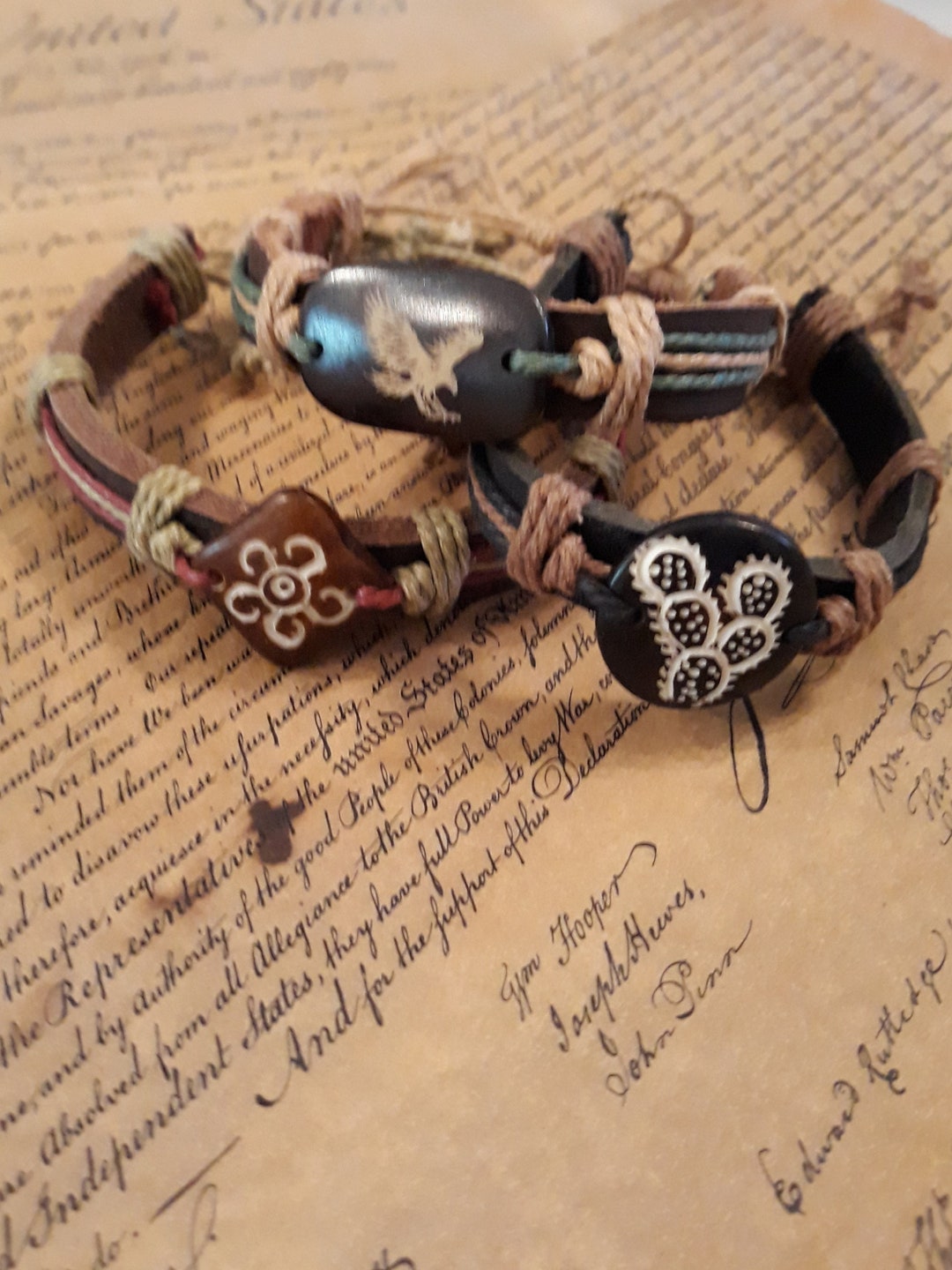 Men's Rustic Bracelets, Rawhide, Wood, Rope and Twine - Etsy