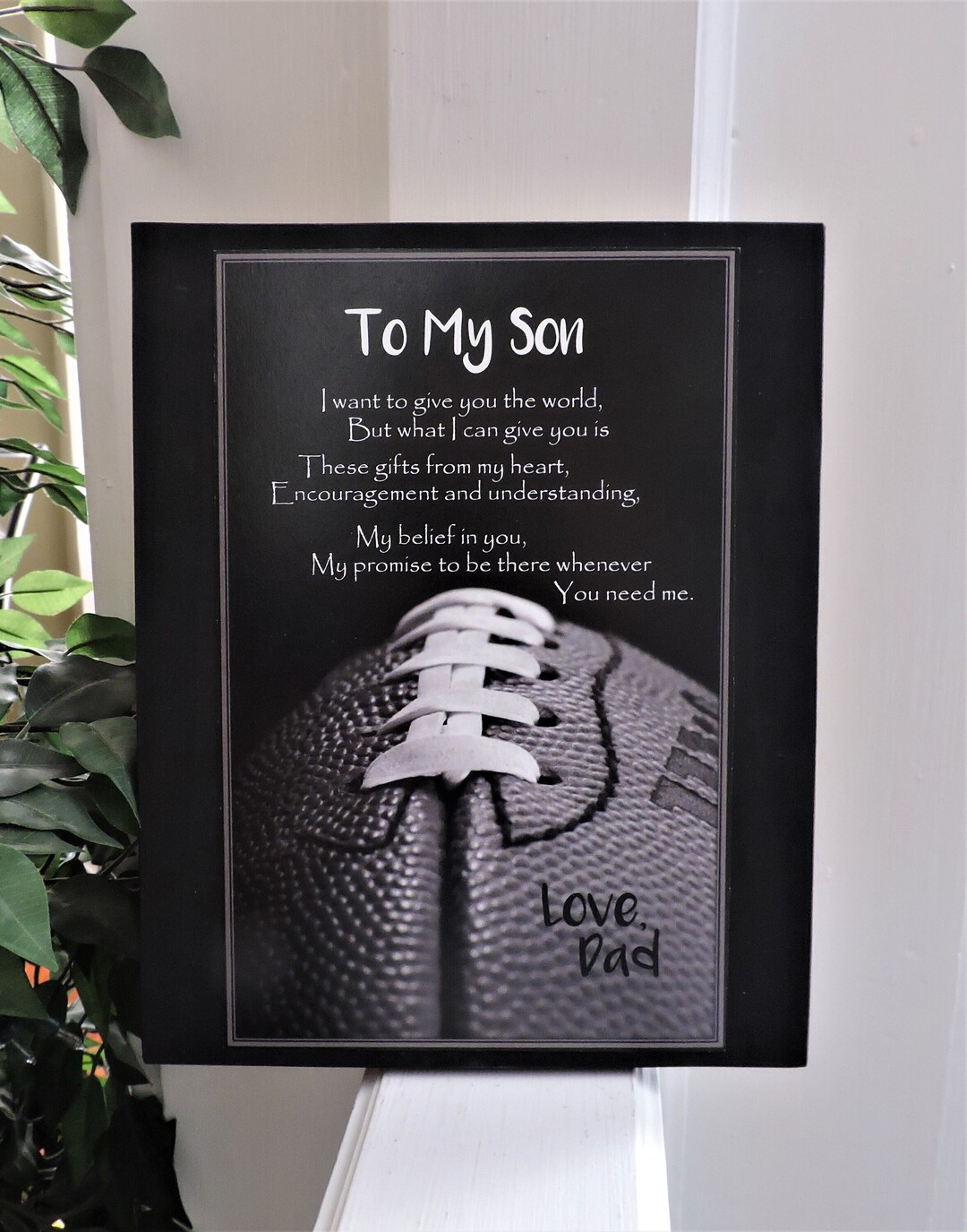 Kids Football Gift Football Sign Gift From Dad to Son Personalized ...