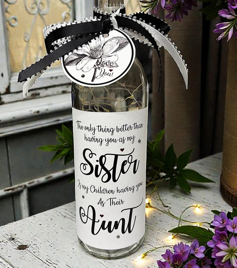 Sister Wine Bottle Lamp for Sister Gift for Birthday Gift for Sister ...