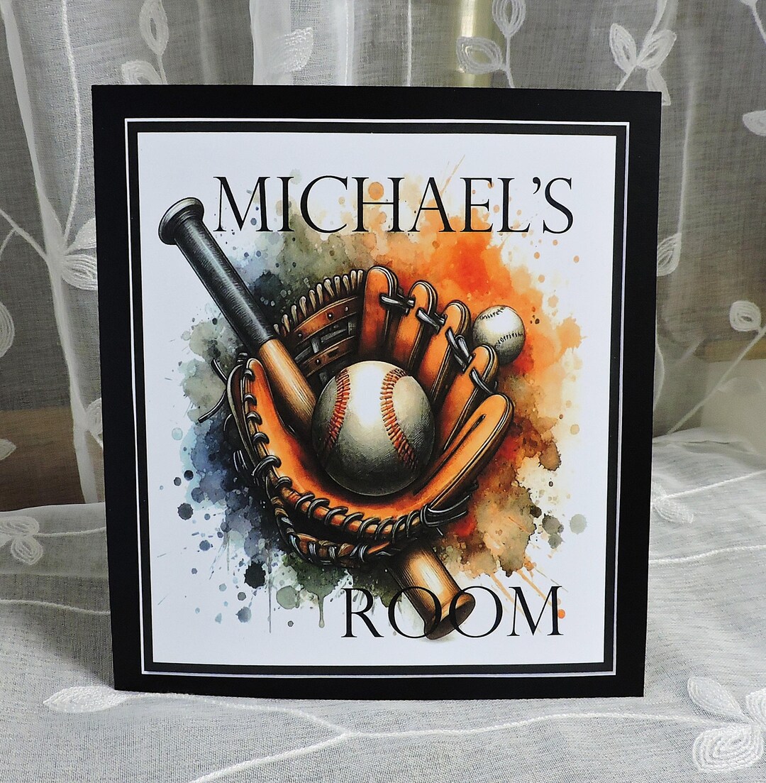 Personalized Baseball Sign for Kids Room Baseball Gift Sports Decor for ...