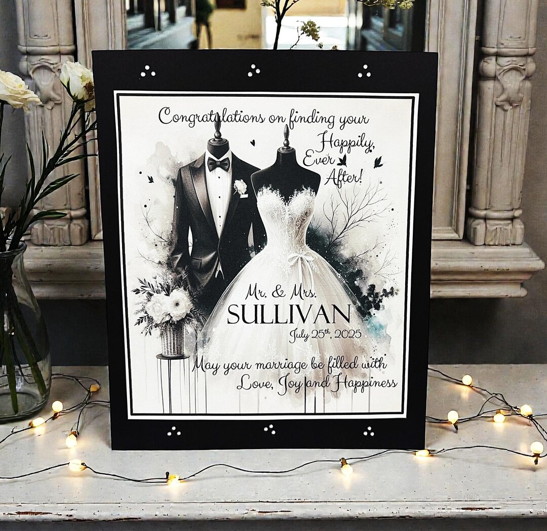 Personalized Wedding Print: Custom Last Name, Date Keepsake Frameable ...