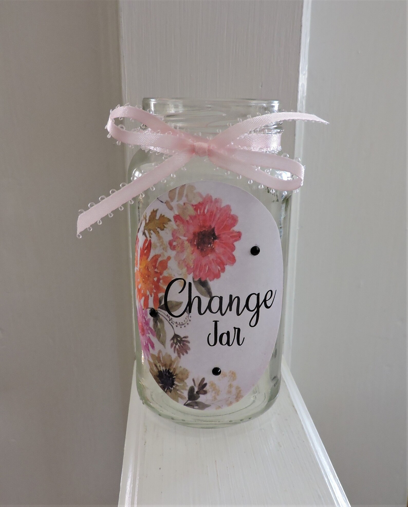 Glass Change Jar Pink Coin Jar Women's Gifts Kitchen - Etsy