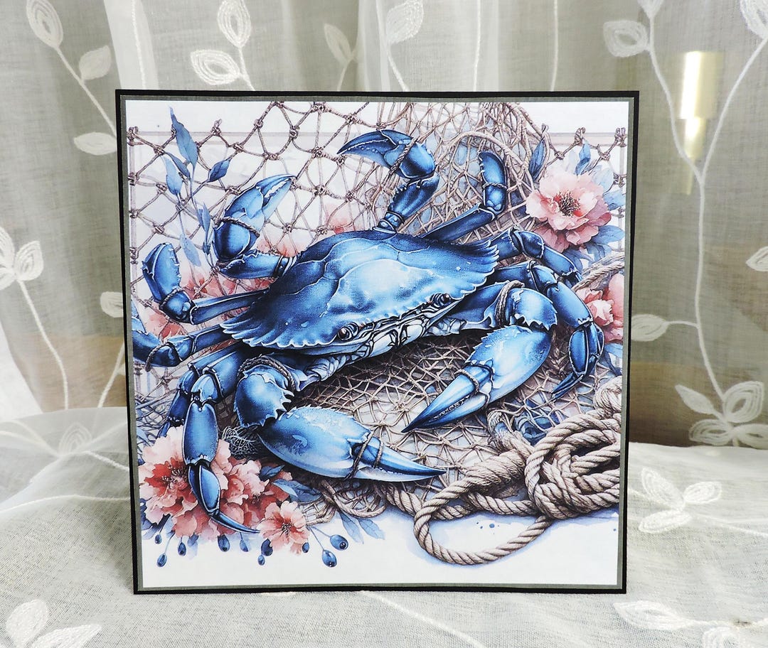 Blue Crab Sign Beach House Decor Coastal Art Nautical Home Decor ...