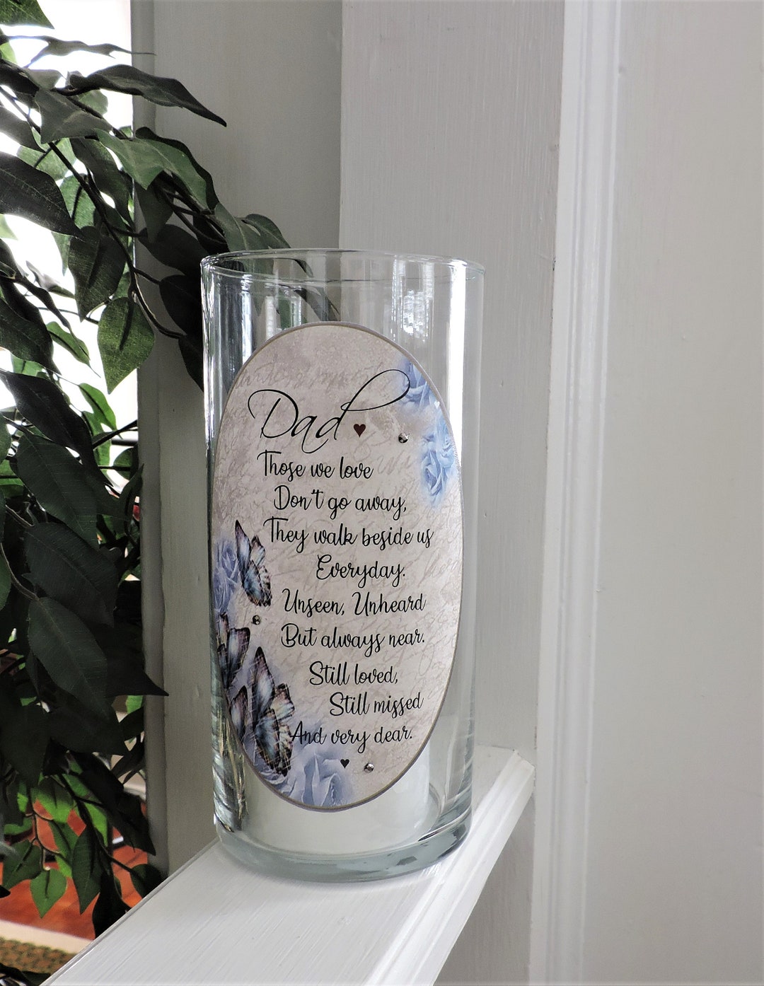 Dad Grief Candle Holder Dad Memorial Candle Loss of Father - Etsy