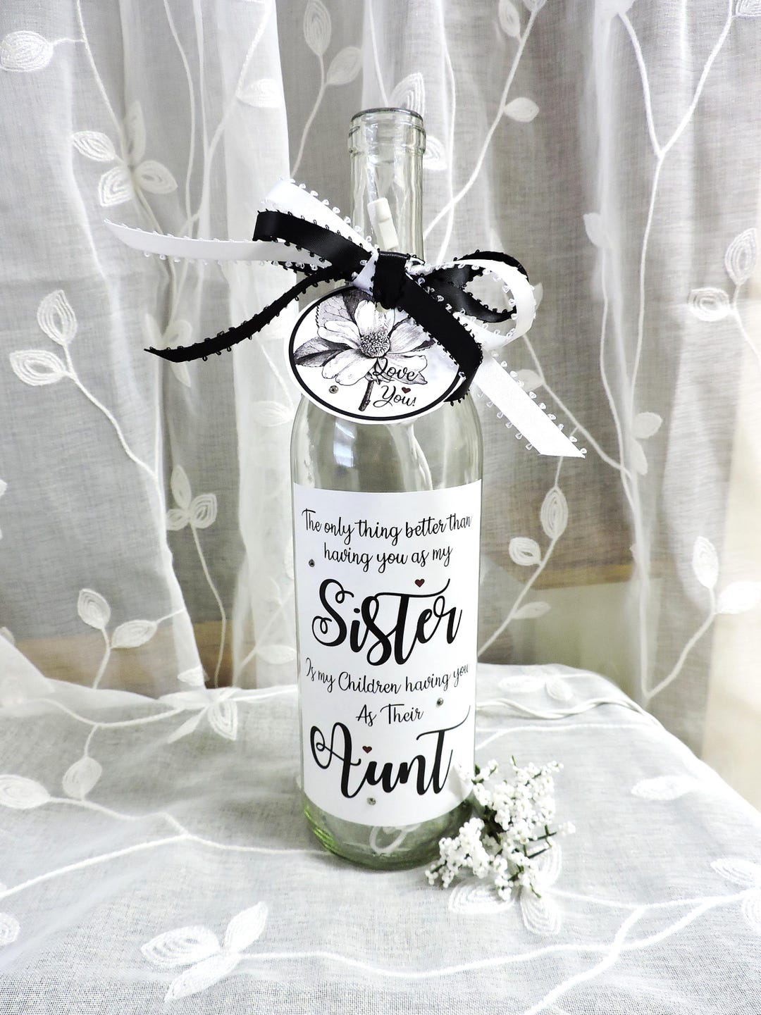 Sister Wine Bottle Lamp for Sister Gift for Birthday Gift for Sister ...