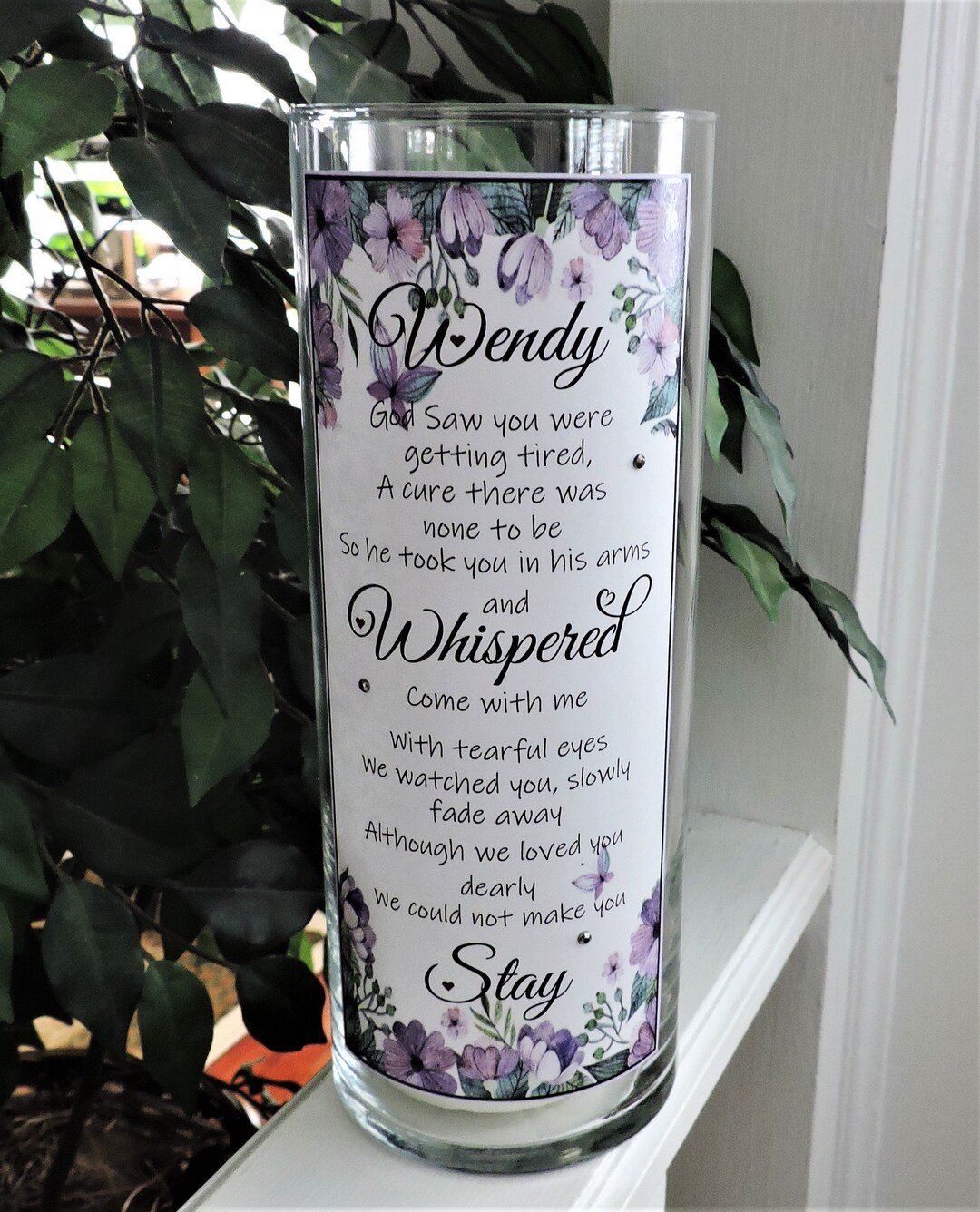 Personalized Memorial Candle Holder Dad Memorial Candle Mom Memorial ...