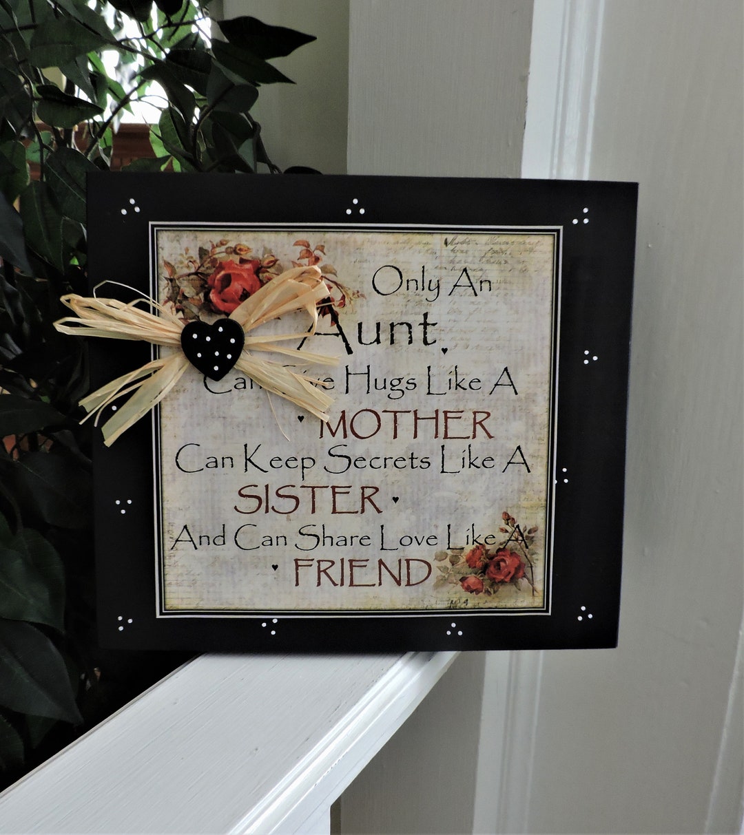 Floral Sign for Aunt Gift for Aunt New Aunt Gift - Etsy