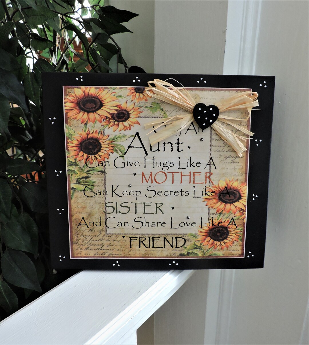 Aunt Wood Sign Home Decor for Aunt Gift From Niece for Aunt Wall Art ...