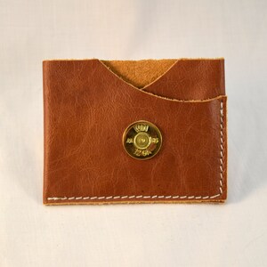 Card Case, Plain Leather With Shell Cap - Personalized/monogrammed ...