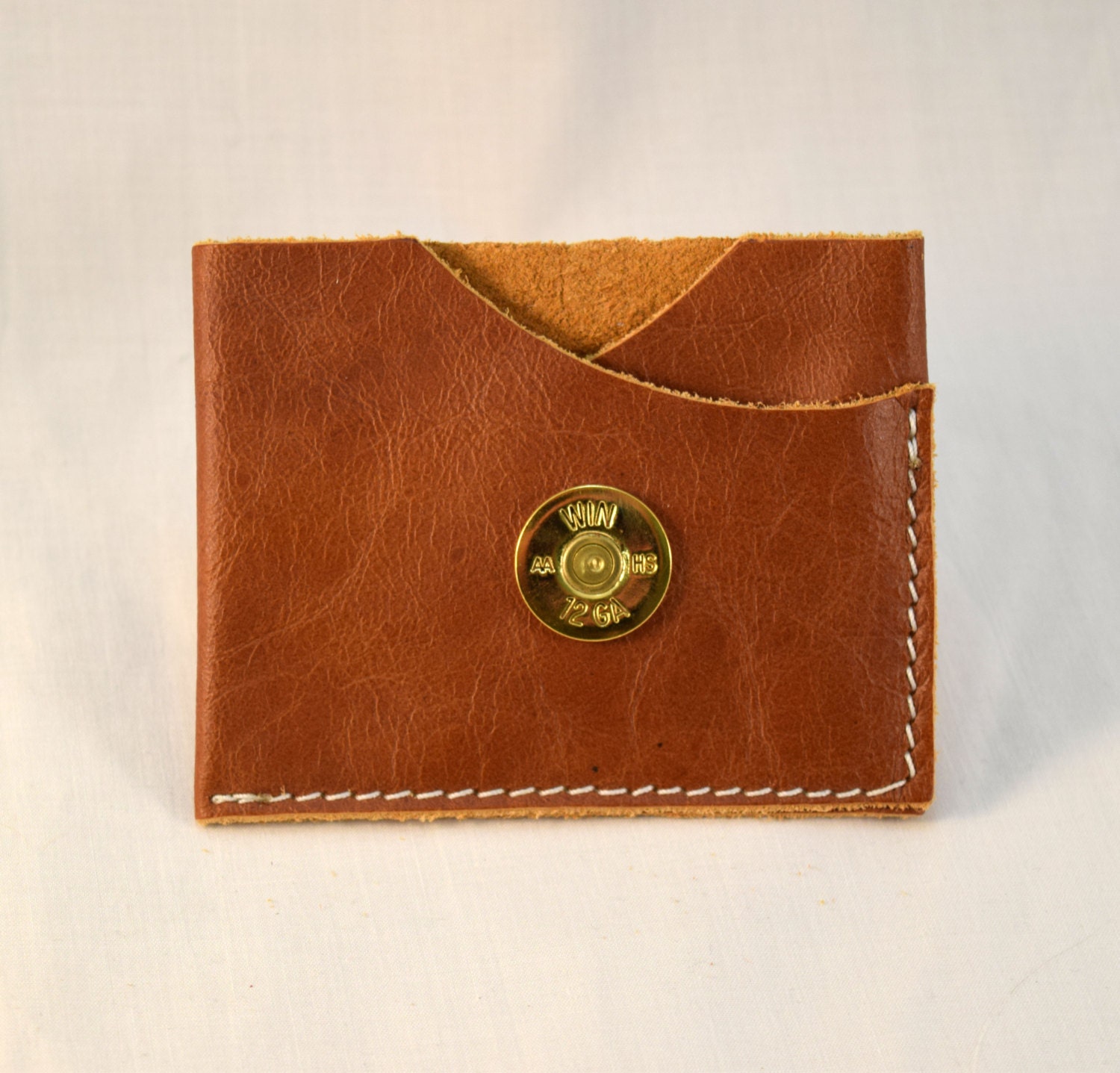 Card Case, Plain Leather With Shell Cap - Personalized/monogrammed ...