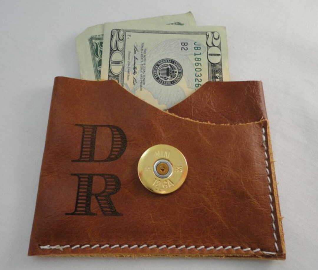 Card Case, Plain Leather With Shell Cap - Personalized/monogrammed ...