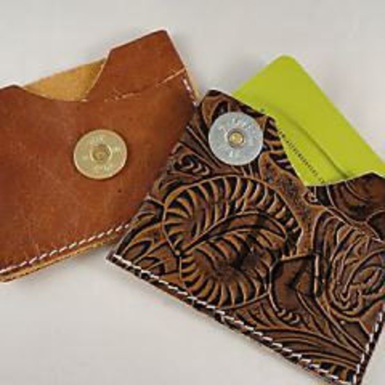 Card Case, Plain Leather With Shell Cap - Personalized/monogrammed ...