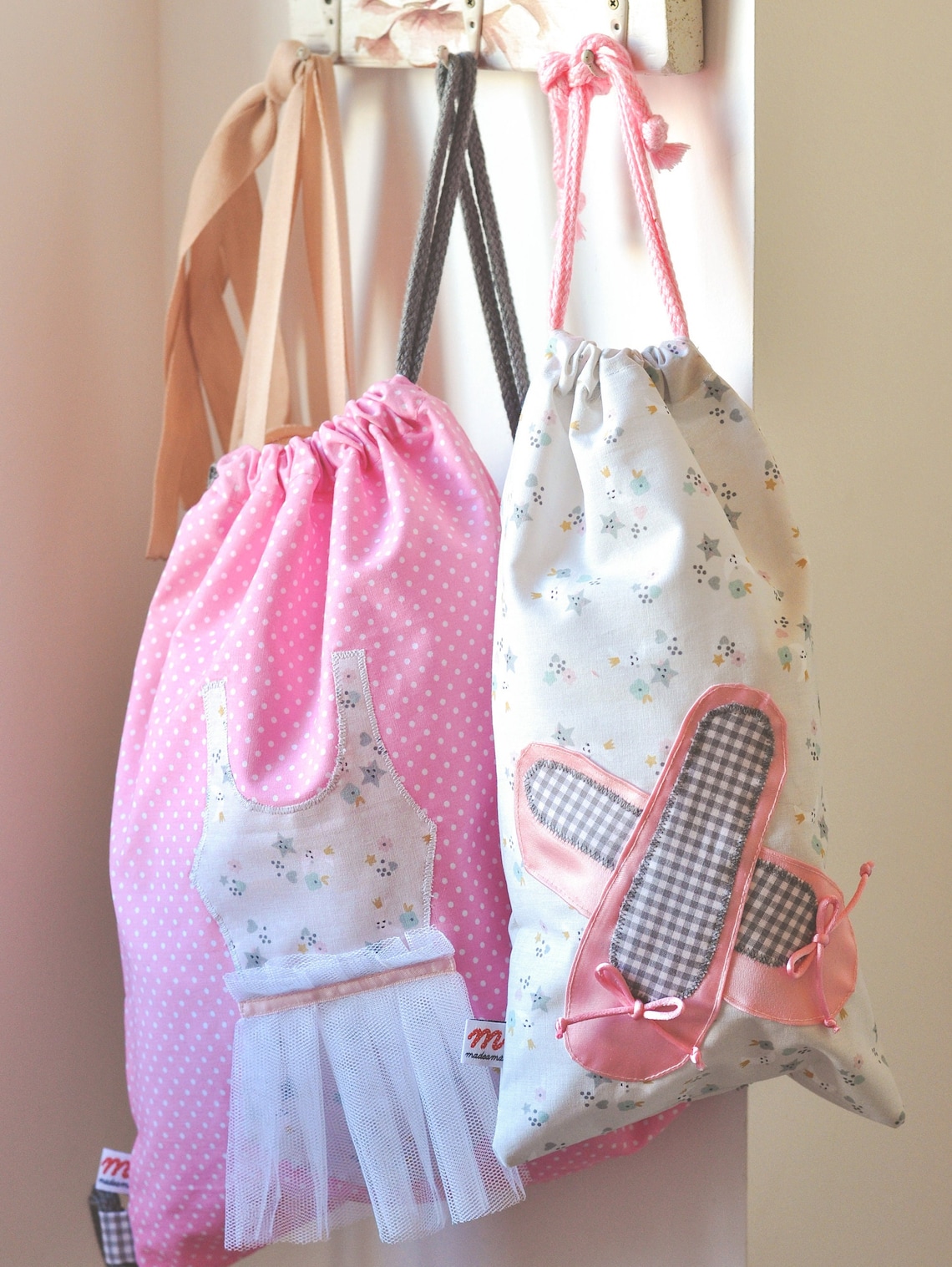 Ballet Shoe Bag, Handmade Cotton Dance Bag, Sac to Carry Dance ...