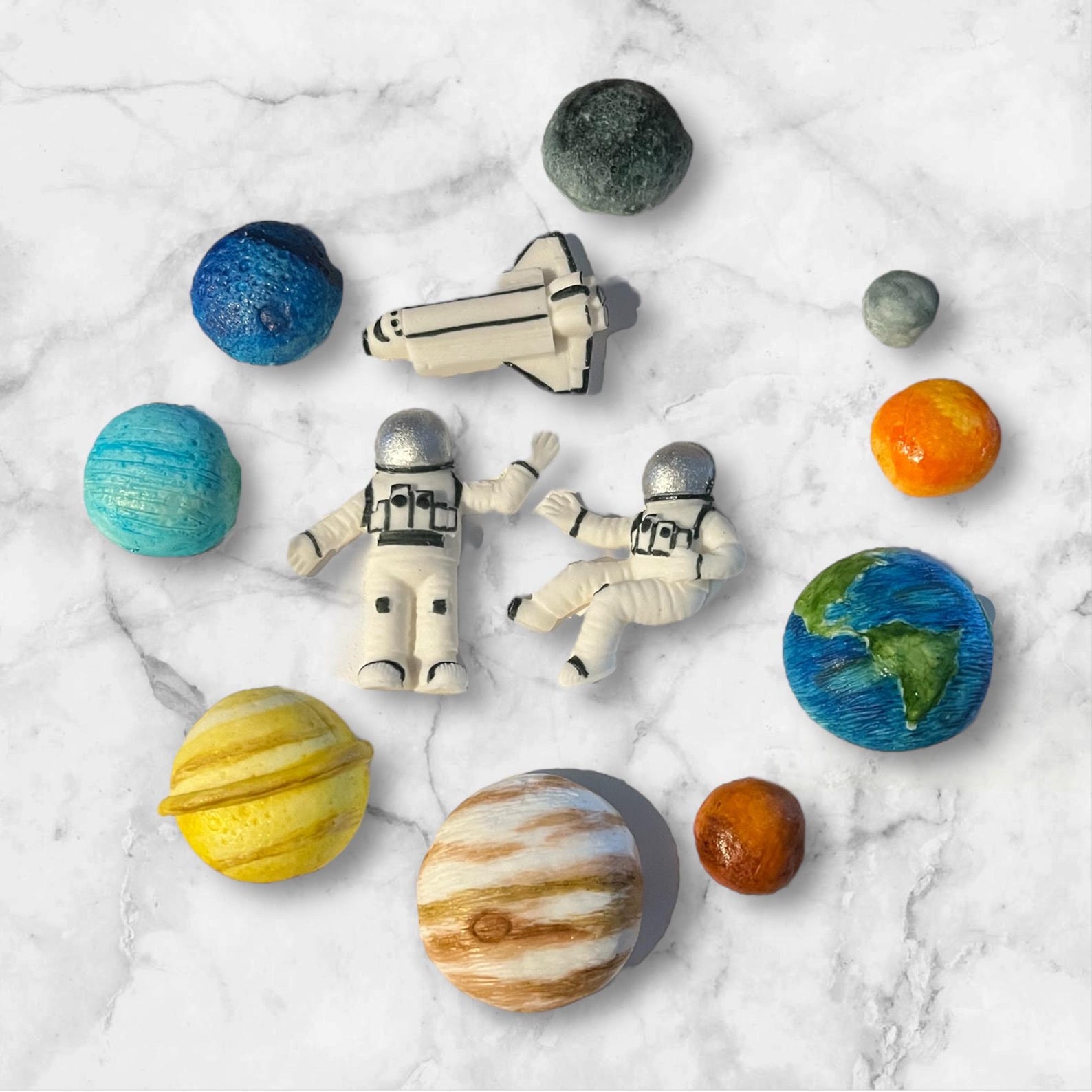 Fondant Cake Toppers NASA Space Planets Galaxy Cake Decorations ...