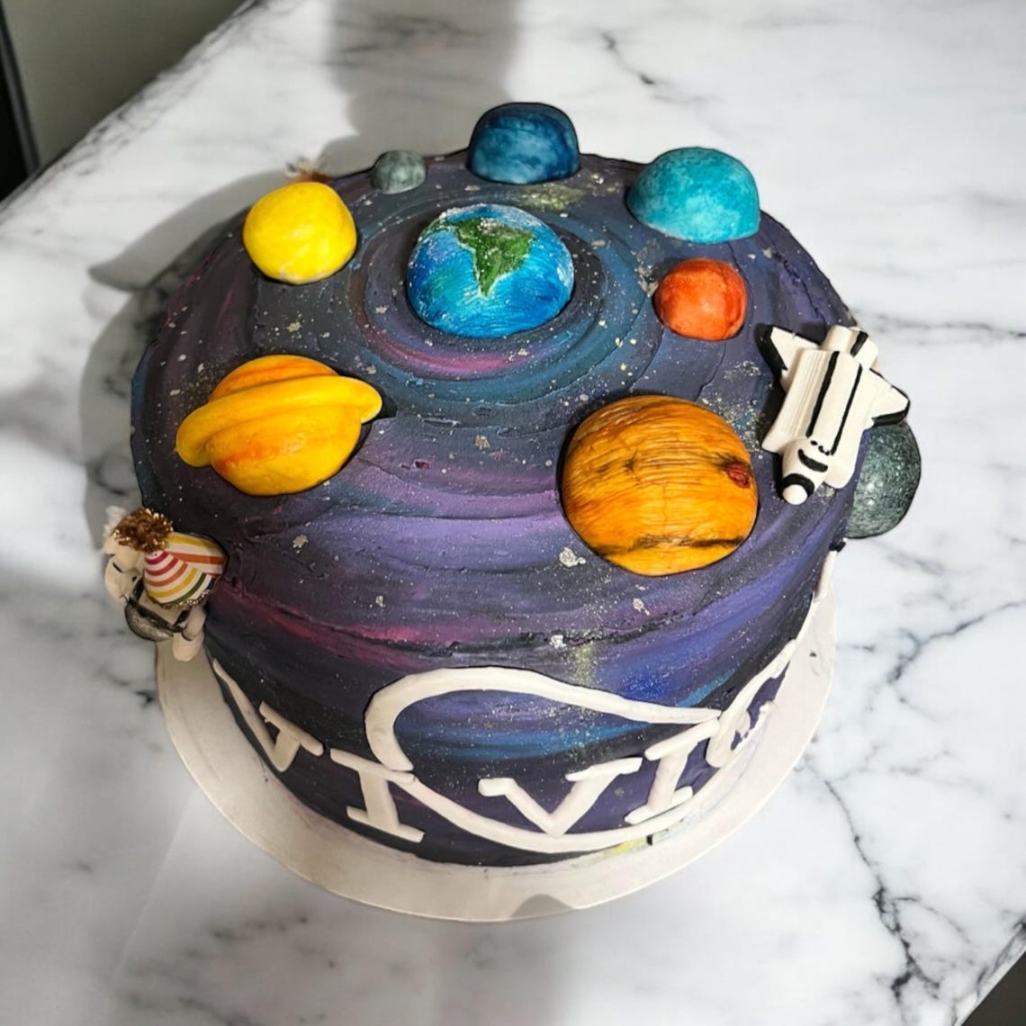 Fondant Cake Toppers NASA Space Planets Galaxy Cake Decorations ...