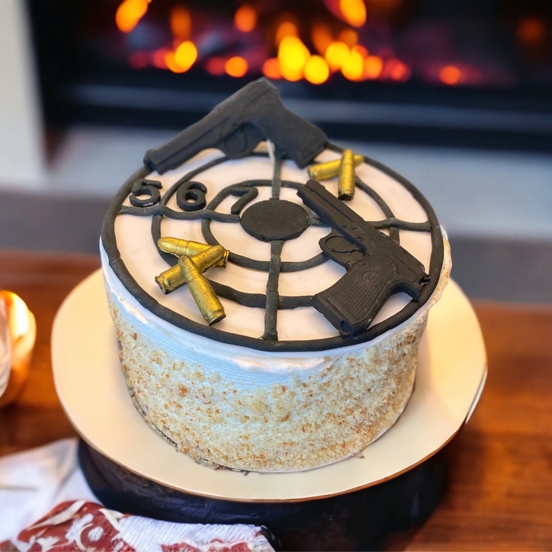Fondant Cake Topper Target Practice Gun Target Bullets - Etsy