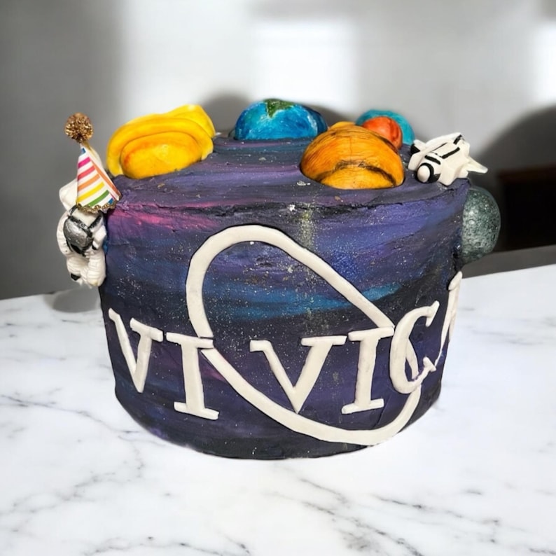 Fondant Cake Toppers NASA Space Planets Galaxy Cake Decorations ...