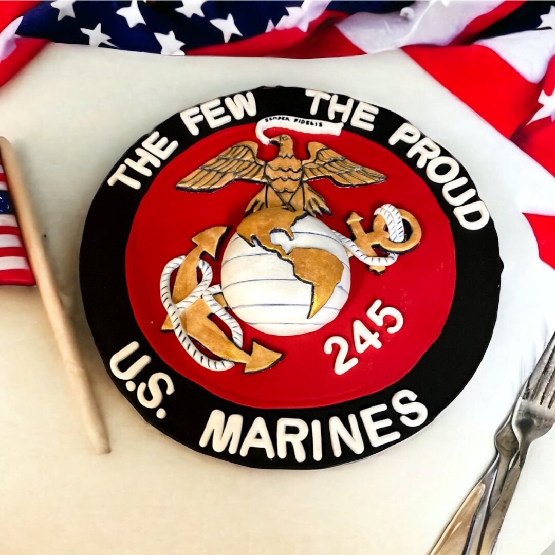 Listing for April Fondant USMC Eagle Globe and Anchor Cake Topper. - Etsy
