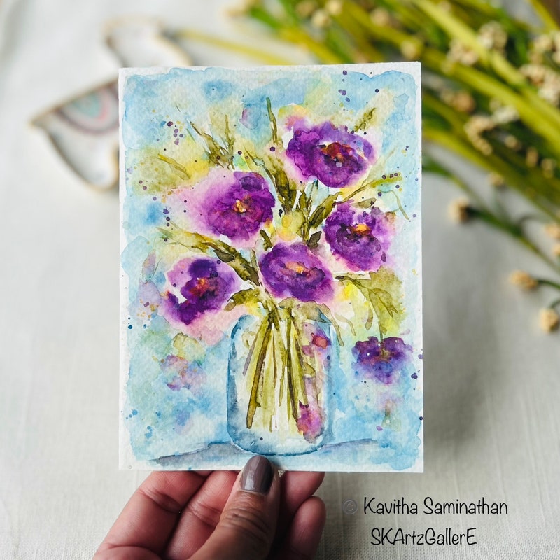 Hand Painted Cards - Etsy